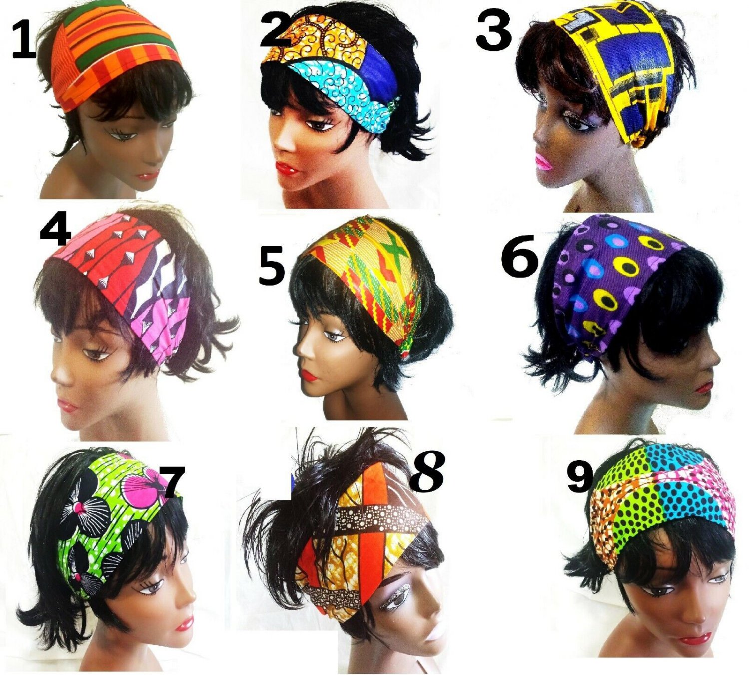 African Fabric Ankara Kente Print Women's Hair Band Headband
