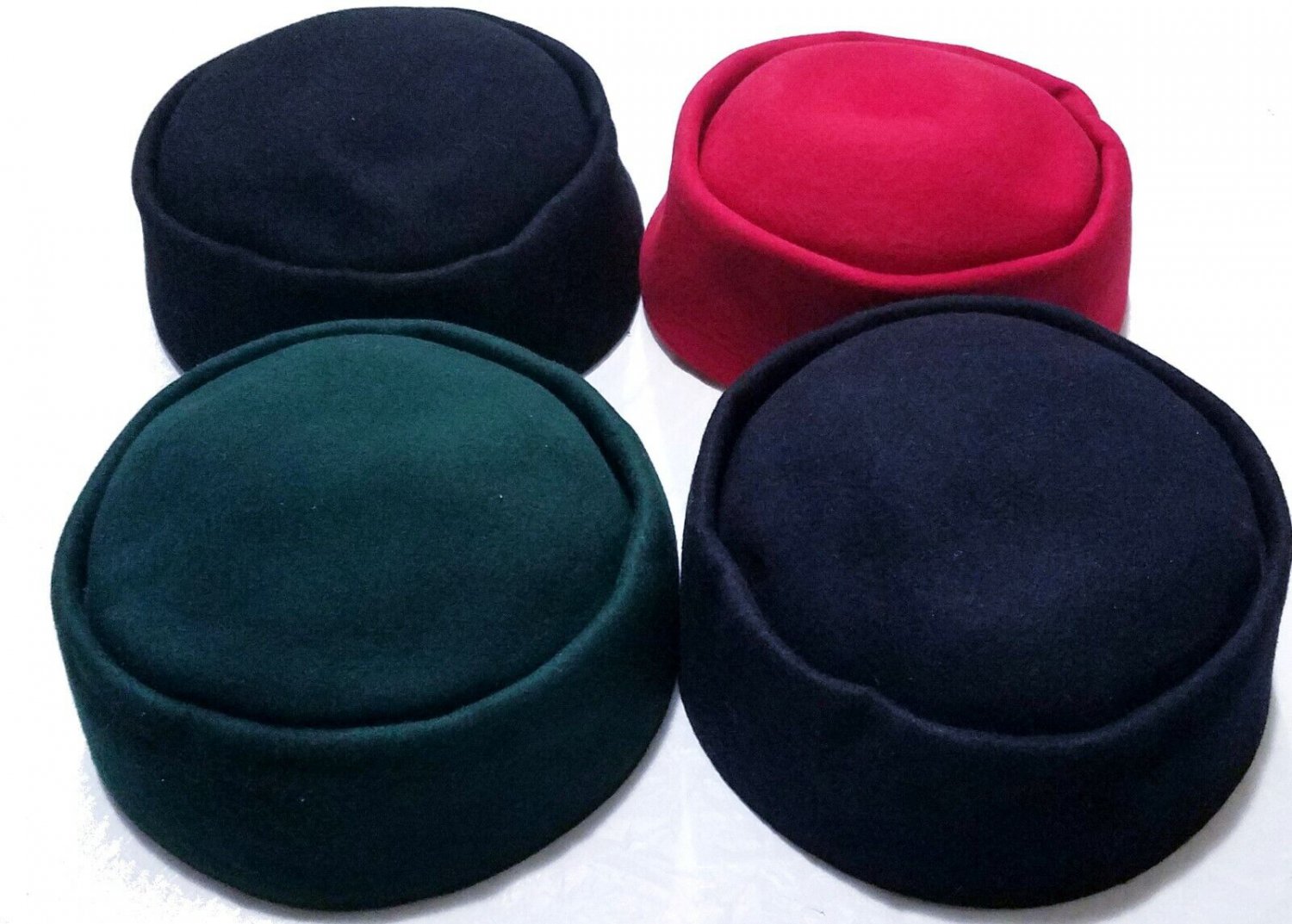 Original Traditional Red Blue Green & Black Unisex Quality Wool Hat Cap