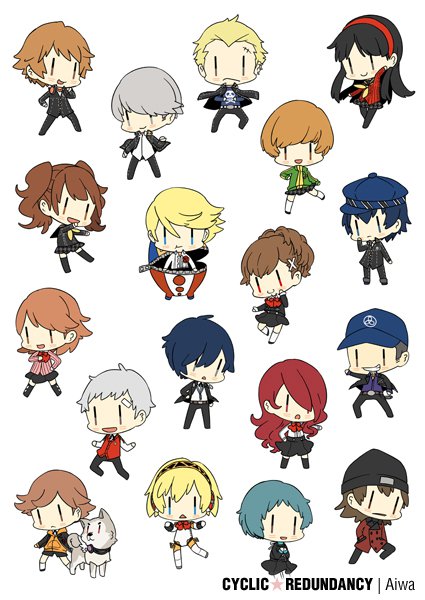 Persona 3 & 4 kiss cut stickers