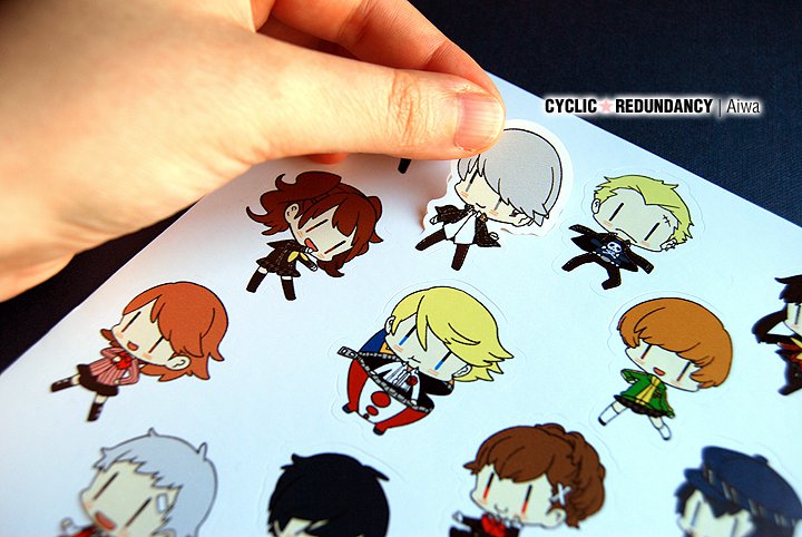 Persona 3 & 4 kiss cut stickers