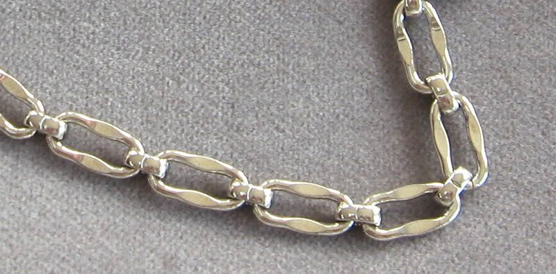 Silver Fancy Link Chain Necklace Vintage Jewelry 1960s