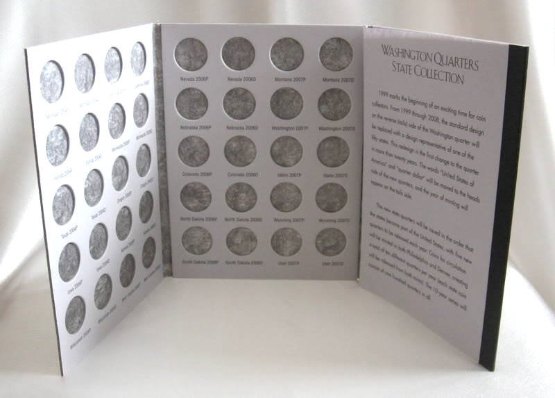 2 Washington Quarters State Collection Folders 1999 to 2008 Coin ...