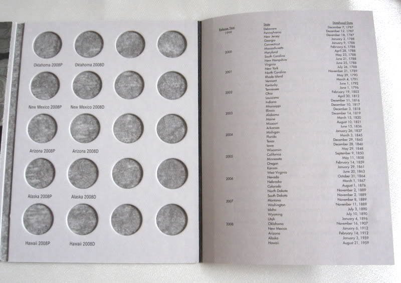 2 Washington Quarters State Collection Folders 1999 to 2008 Coin ...
