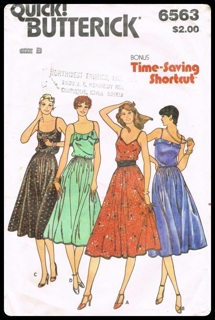 Juniors Miss Sleeveless Dress Butterick Pattern No. 6563 Sizes 11 to 15 ...