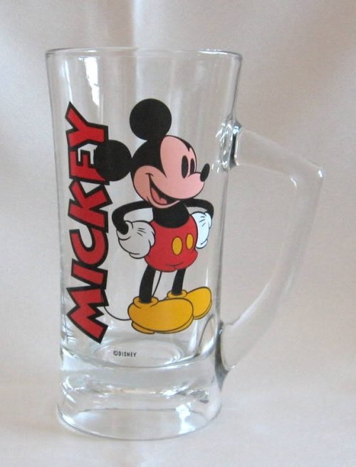Mickey Mouse Glass Mug Cup Mouse Ear Lid Anchor Hocking HTF Unique Disney