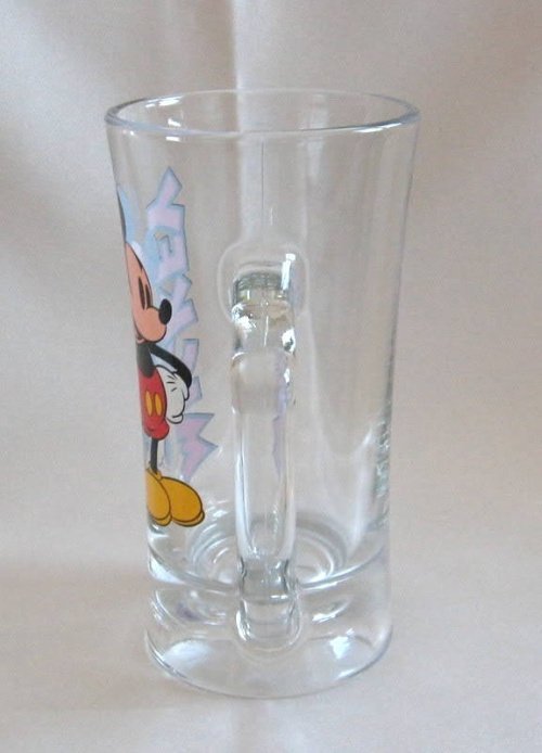 Mickey Mouse Glass Mug Cup Mouse Ear Lid Anchor Hocking HTF Unique Disney