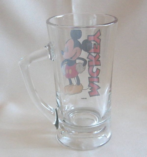 Mickey Mouse Glass Mug Cup Mouse Ear Lid Anchor Hocking HTF Unique Disney