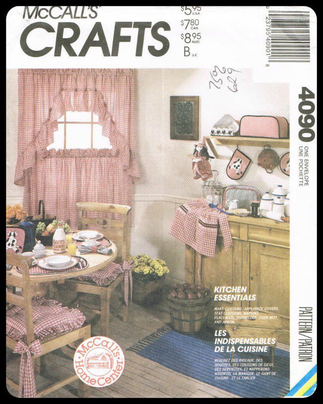 McCall's Sewing Pattern Crafts Kitchen Essentials Curtains Appliance ...