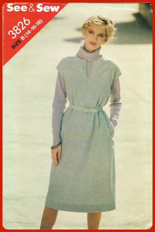 Butterick See & Sew Pattern No. 3826 Misses Dress Size 14-18 Vintage