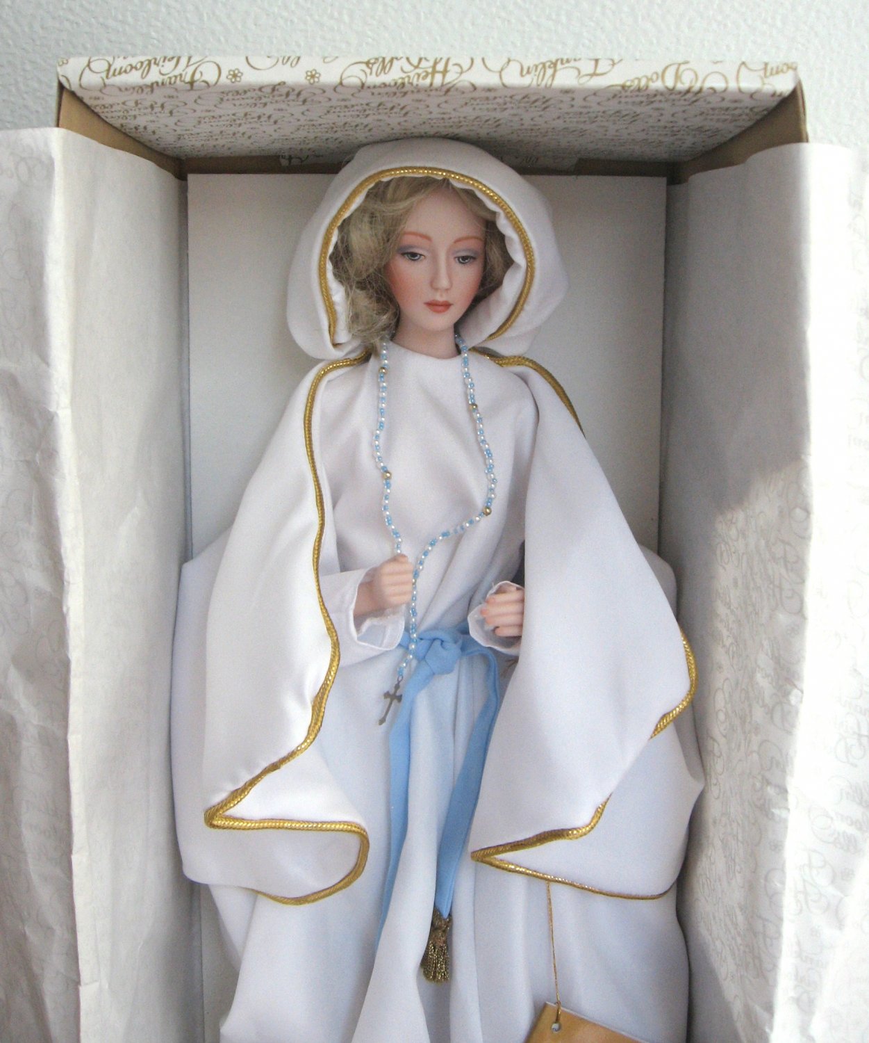 Our Lady of Lourdes Porcelain Doll 15" Franklin Heirloom Dolls Franklin ...
