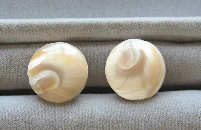Beige Agate Quartz Cabochon Stone Button Clip On Earrings Hong Kong ...