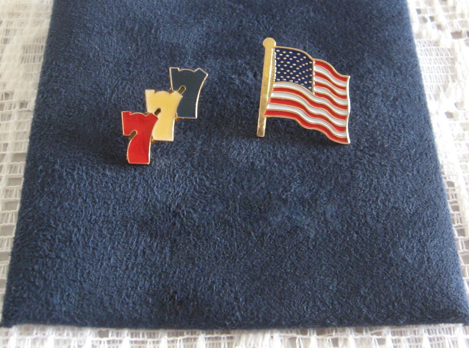 7 Enamel Crystal Lapel Tack Pins Vintage Jewelry 1970s-1990s