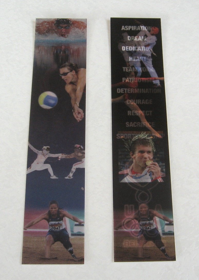 USA Olympic Games 2 Hologram Bookmarks and Sticker Beijing 2008 Summer ...