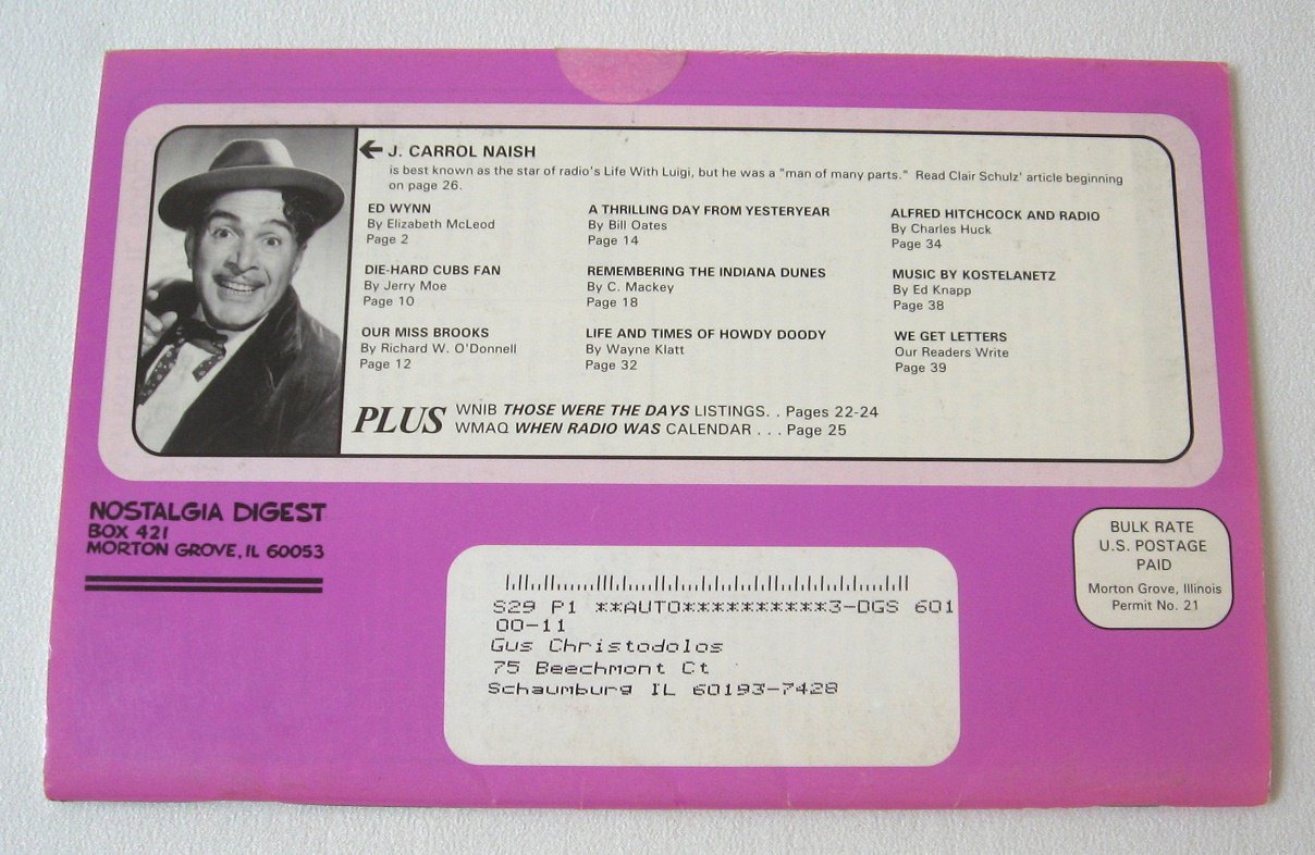 Nostalgia Digest And Radio Guide Magazine Softcover Book Ed Wynn Cover ...