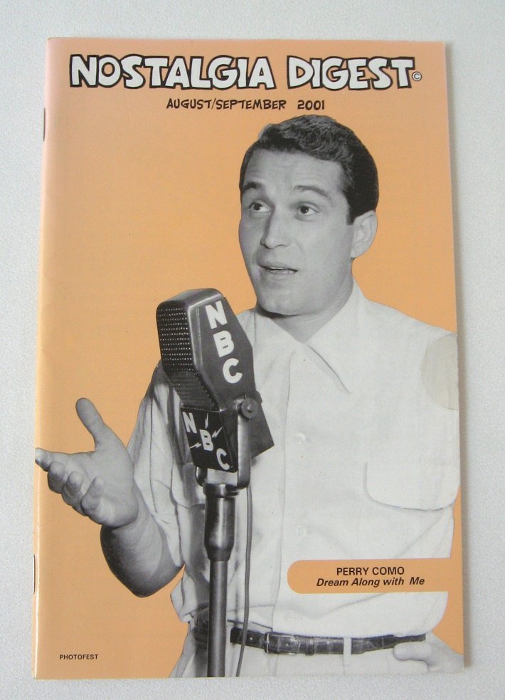 Nostalgia Digest And Radio Guide Magazine Softcover Book Perry Como ...