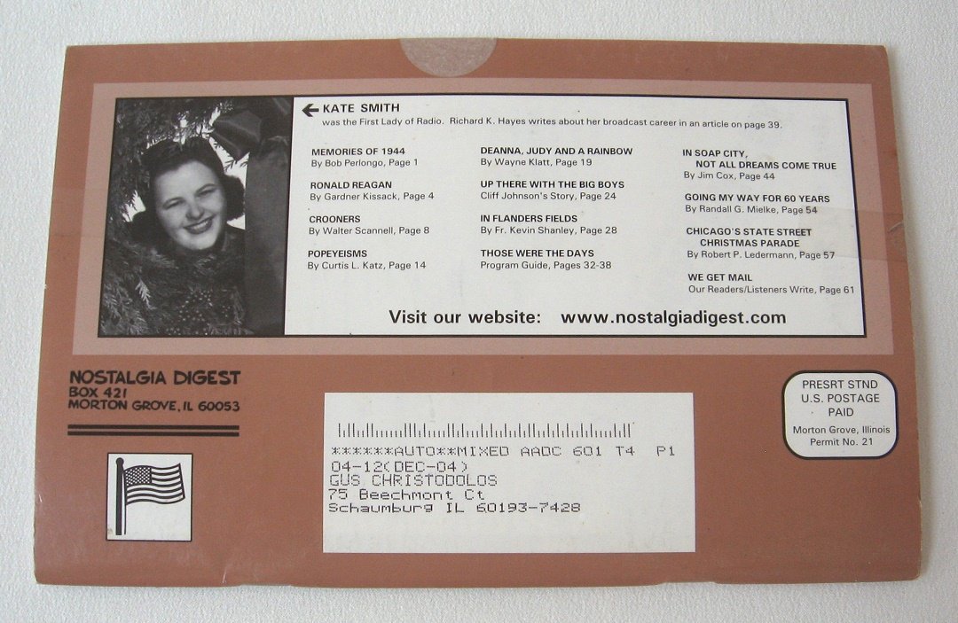 Nostalgia Digest Magazine Softcover Book Ronald Reagan Cover Kate Smith ...