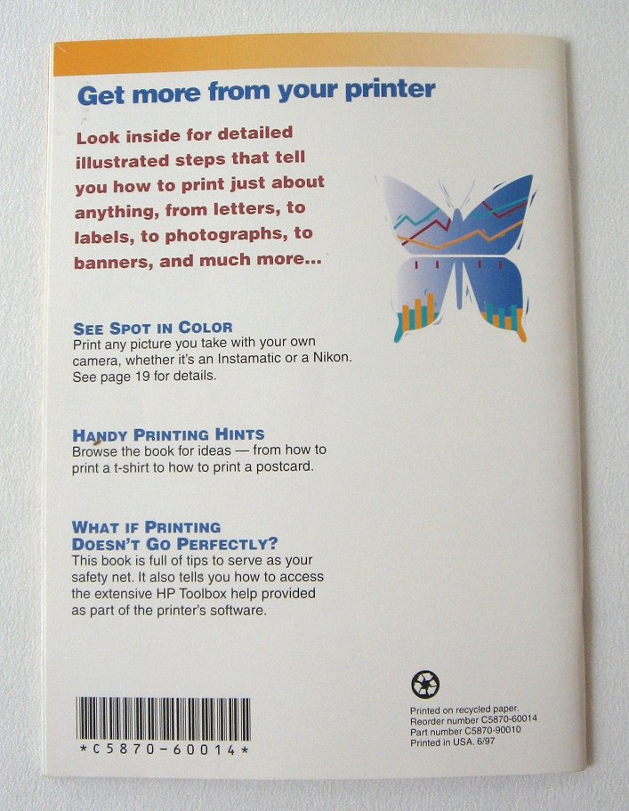 HP Deskjet 720C Series Printer User's Guide Manual Book Hewlett Packard ...