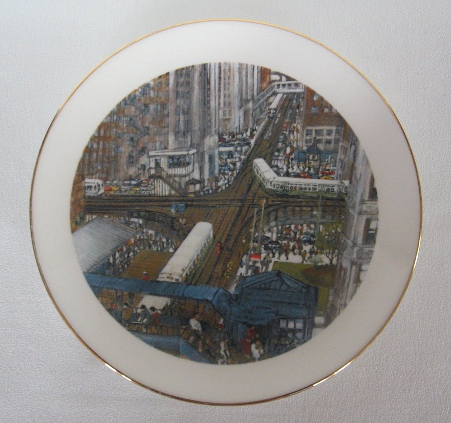 Rush Hour in Chicago's Loop Porcelain Collector Plate Franklin McMahon ...