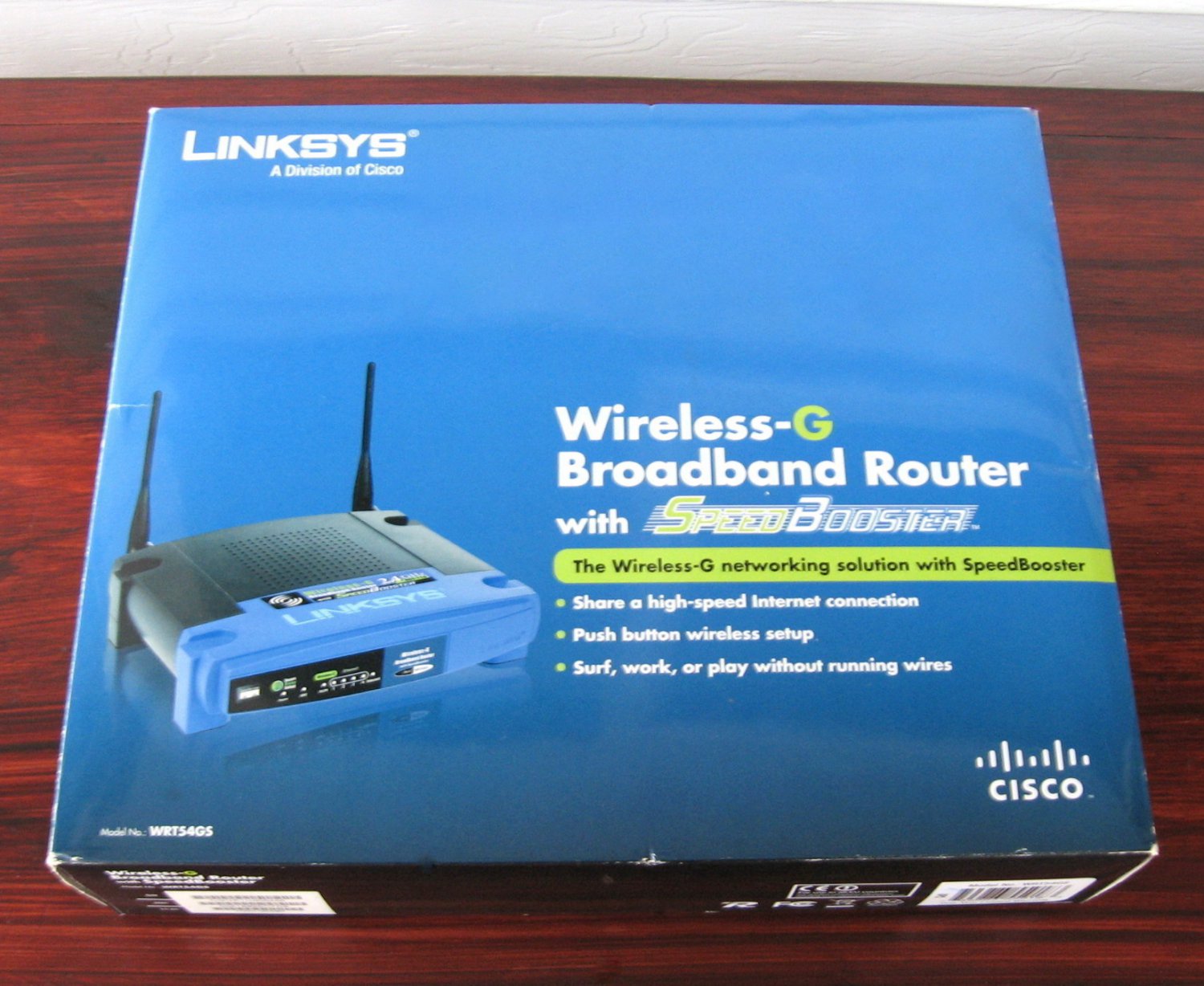Wireless G Broadband Router with Speed Booster Linksys Model WRT54GS