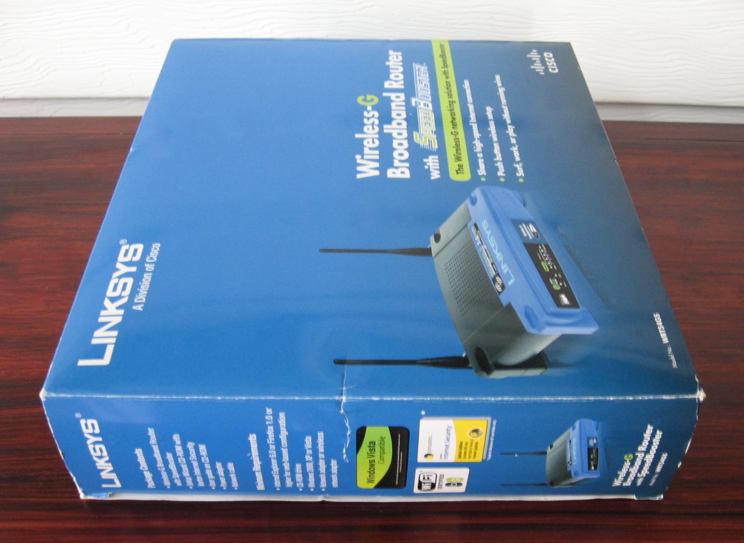 Wireless G Broadband Router with Speed Booster Linksys Model WRT54GS