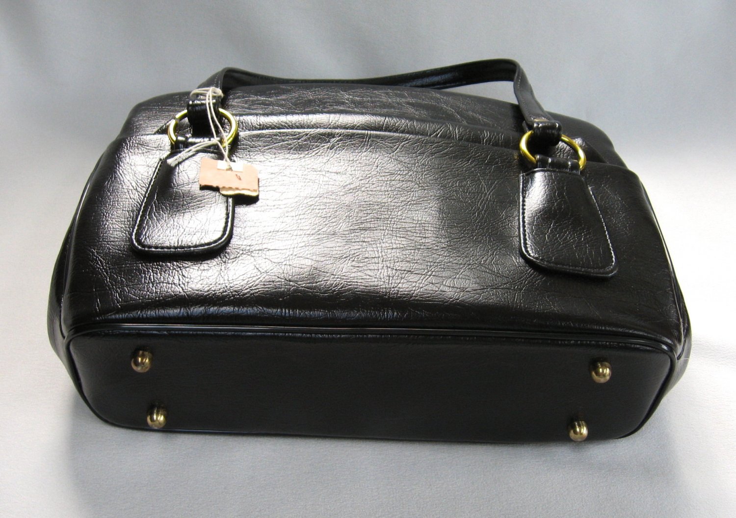 Black Leatherette Purse Handbag Japan Loaded with Compartments Vintage ...