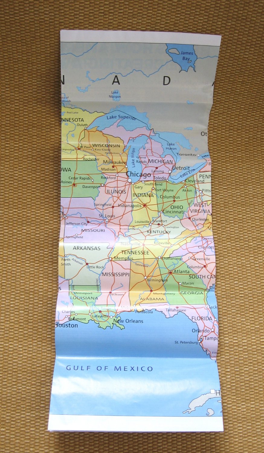Large Map of The USA United States America Brochure 32" x 22"