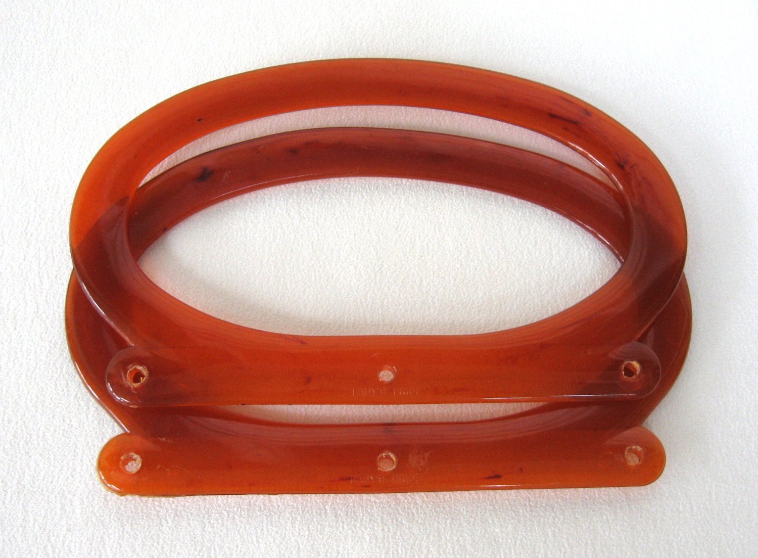 Set of Lady's Pride Amber Lucite Purse Tote Handles Vintage Retro 1960s
