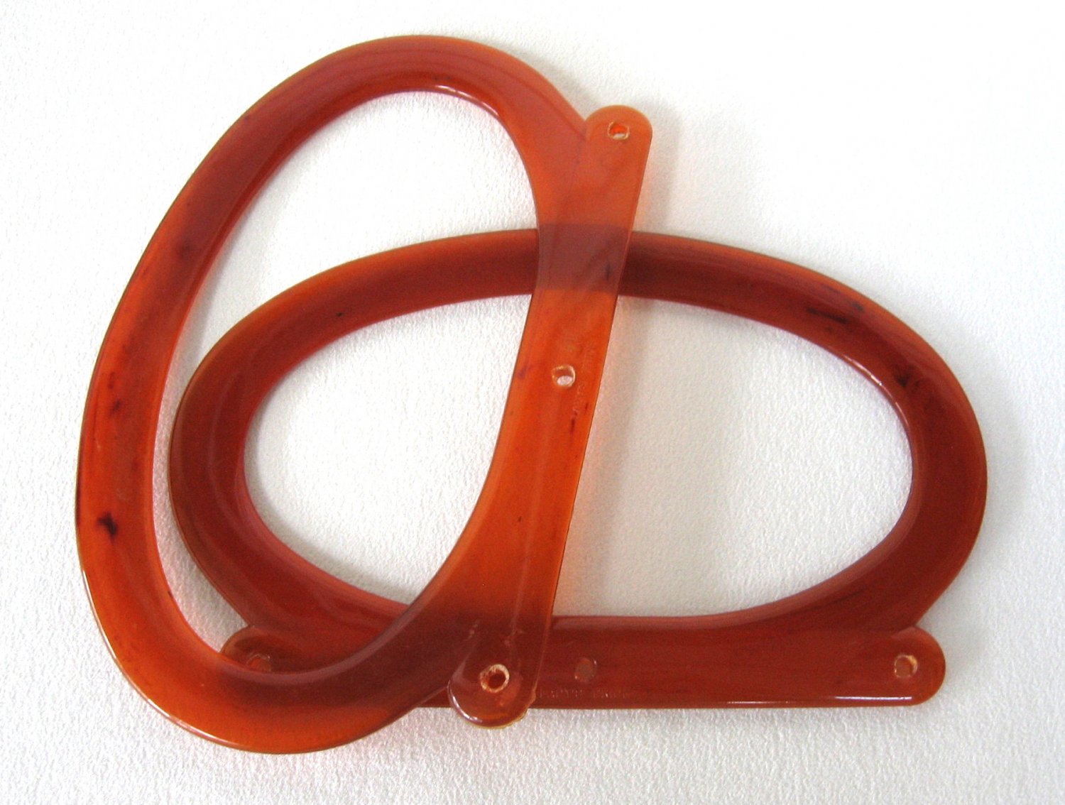 Set of Lady's Pride Amber Lucite Purse Tote Handles Vintage Retro 1960s