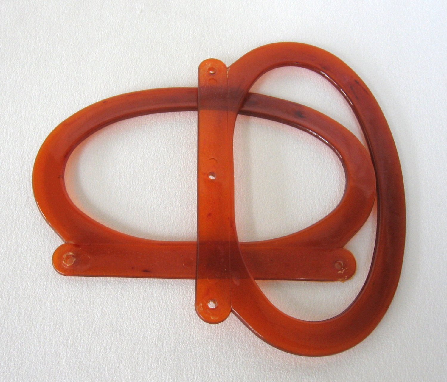 Set of Lady's Pride Amber Lucite Purse Tote Handles Vintage Retro 1960s