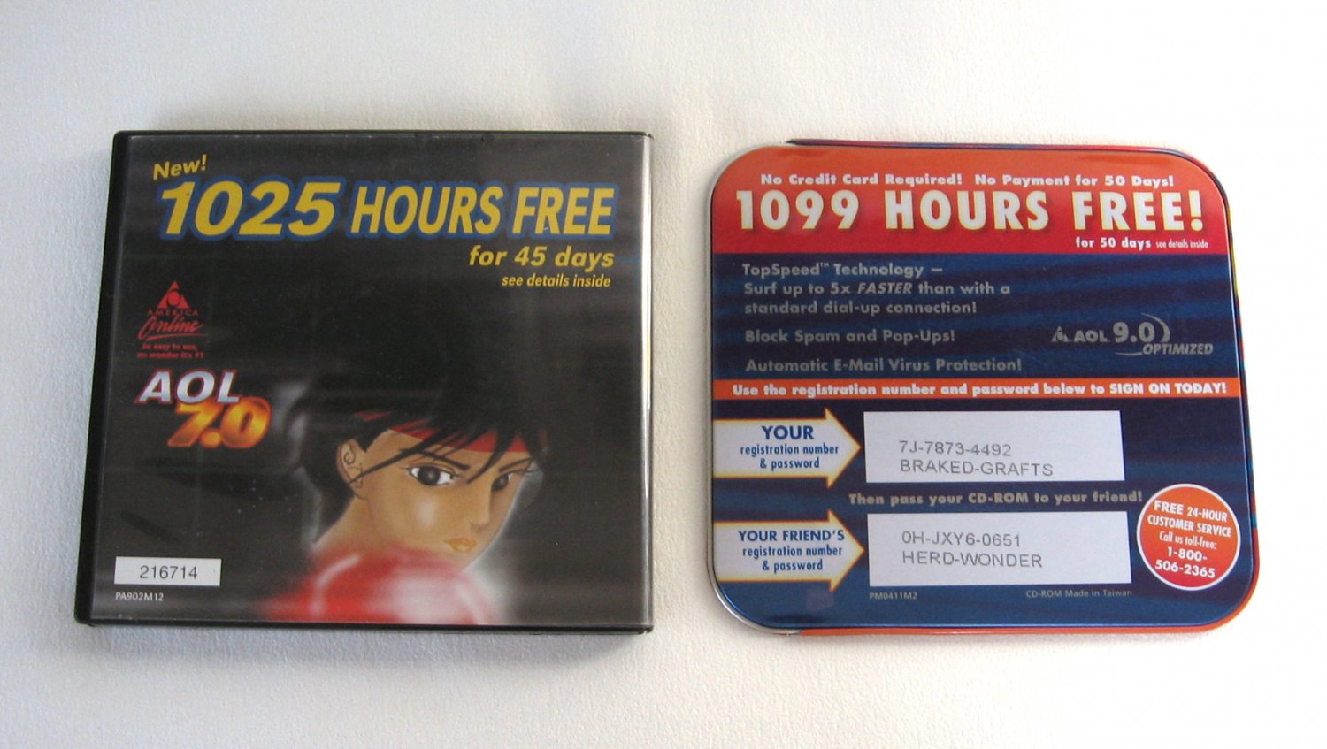 2 AOL America Online CD Disks Disc 7.0 & Up Great For The Collector ...