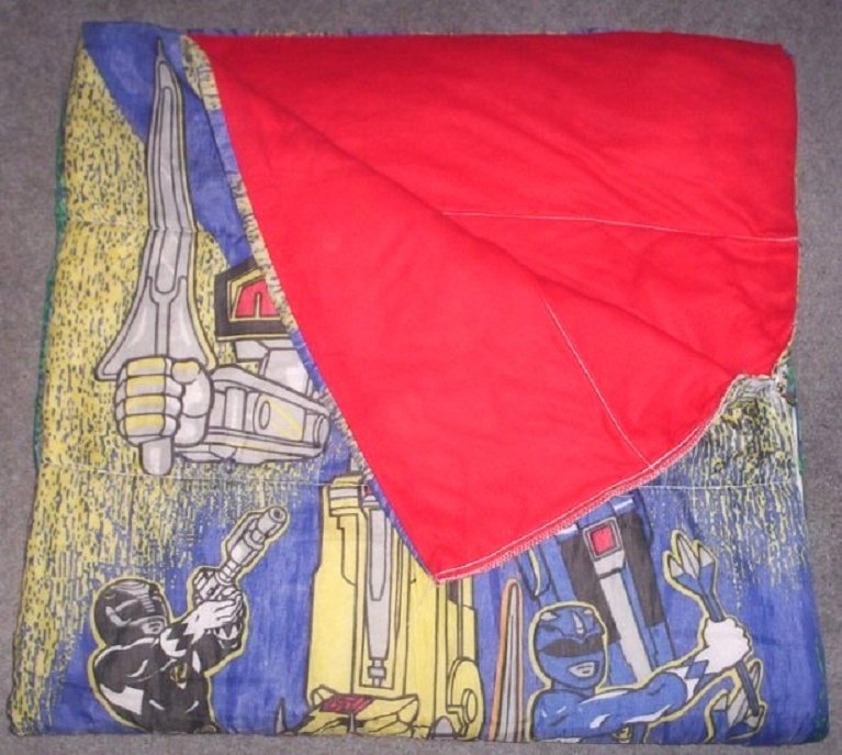 Saban Power Rangers Sleeping Bag Blanket 57x54 Vintage 1994