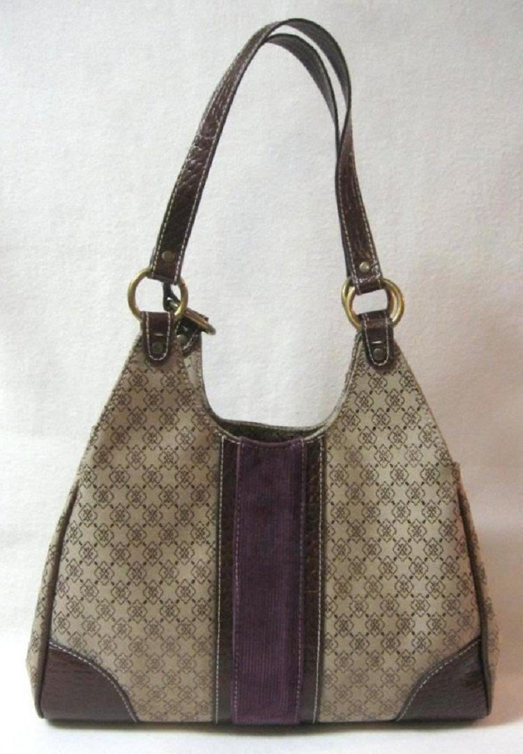 Designer Liz Claiborne Villager Tan Handbag Purse Vintage