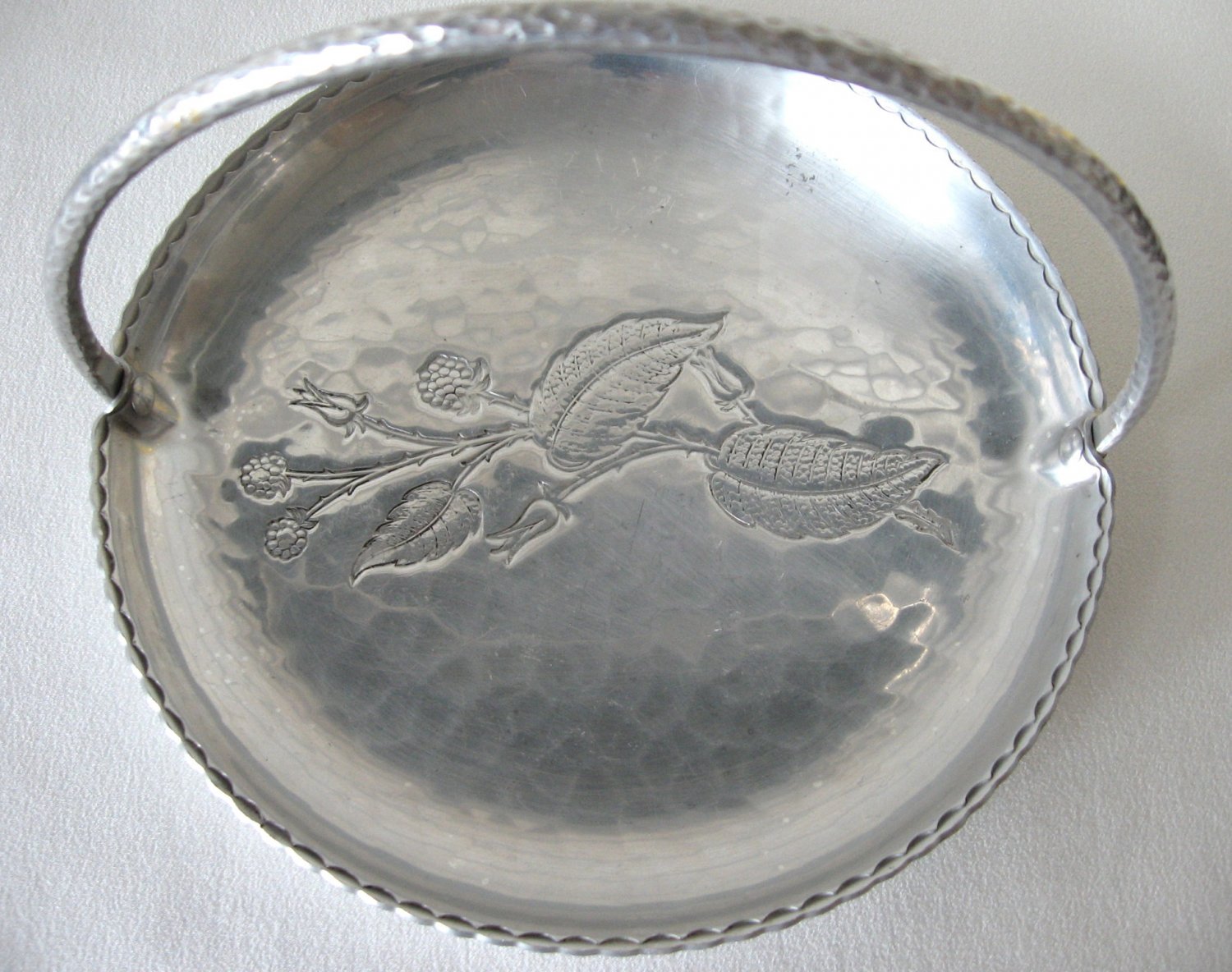 Wrought Hammered Aluminum Decorative Serving Tray with Handle By ...