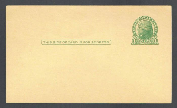 U.S. United States Postal Card Prestamped One Cent Jefferson Postcard ...