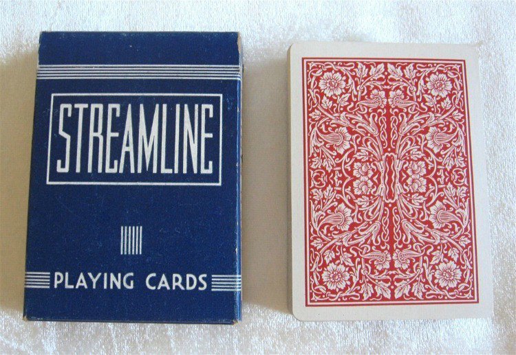 Streamline Full Deck Playing Cards Red & White Arrco Linen Finish ...