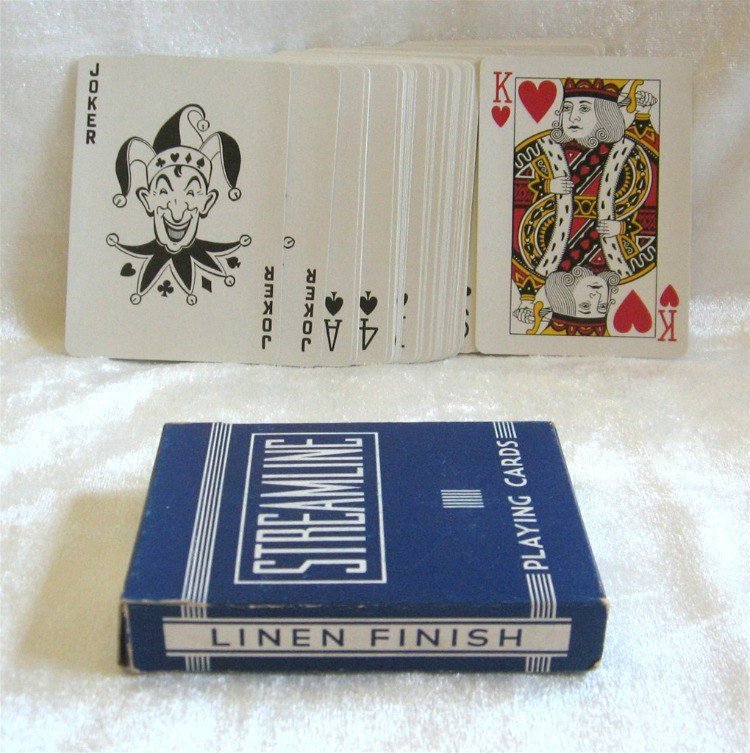 Streamline Full Deck Playing Cards Red & White Arrco Linen Finish ...