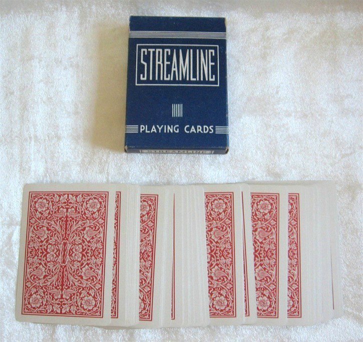 Streamline Full Deck Playing Cards Red & White Arrco Linen Finish ...