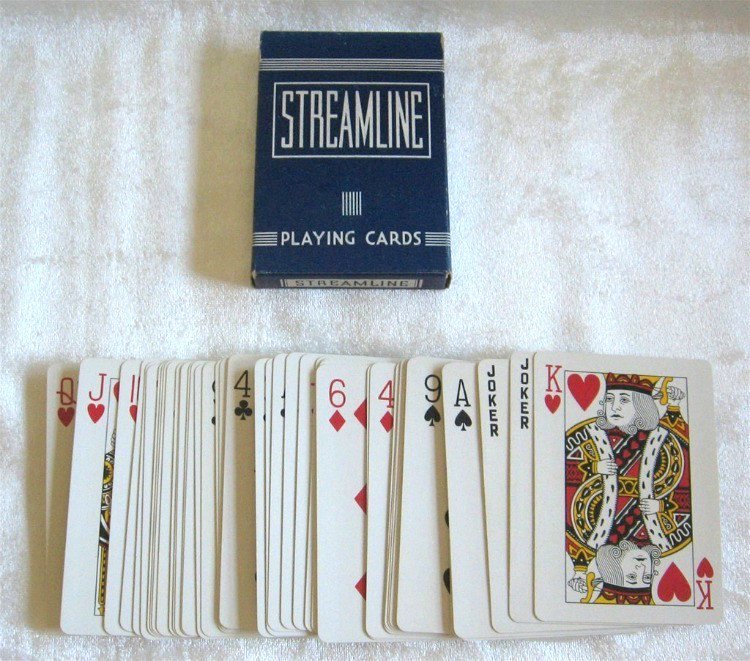 Streamline Full Deck Playing Cards Red & White Arrco Linen Finish ...