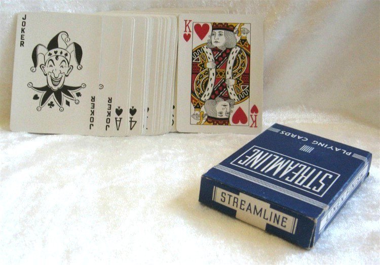 Streamline Full Deck Playing Cards Red & White Arrco Linen Finish ...