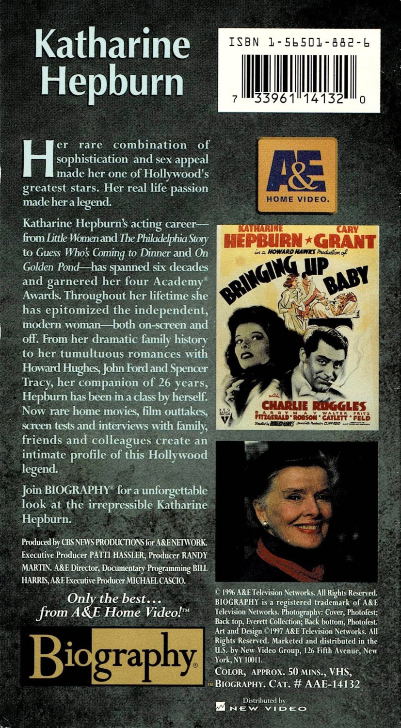 Katharine Hepburn A&E Biography VHS Video Documentary