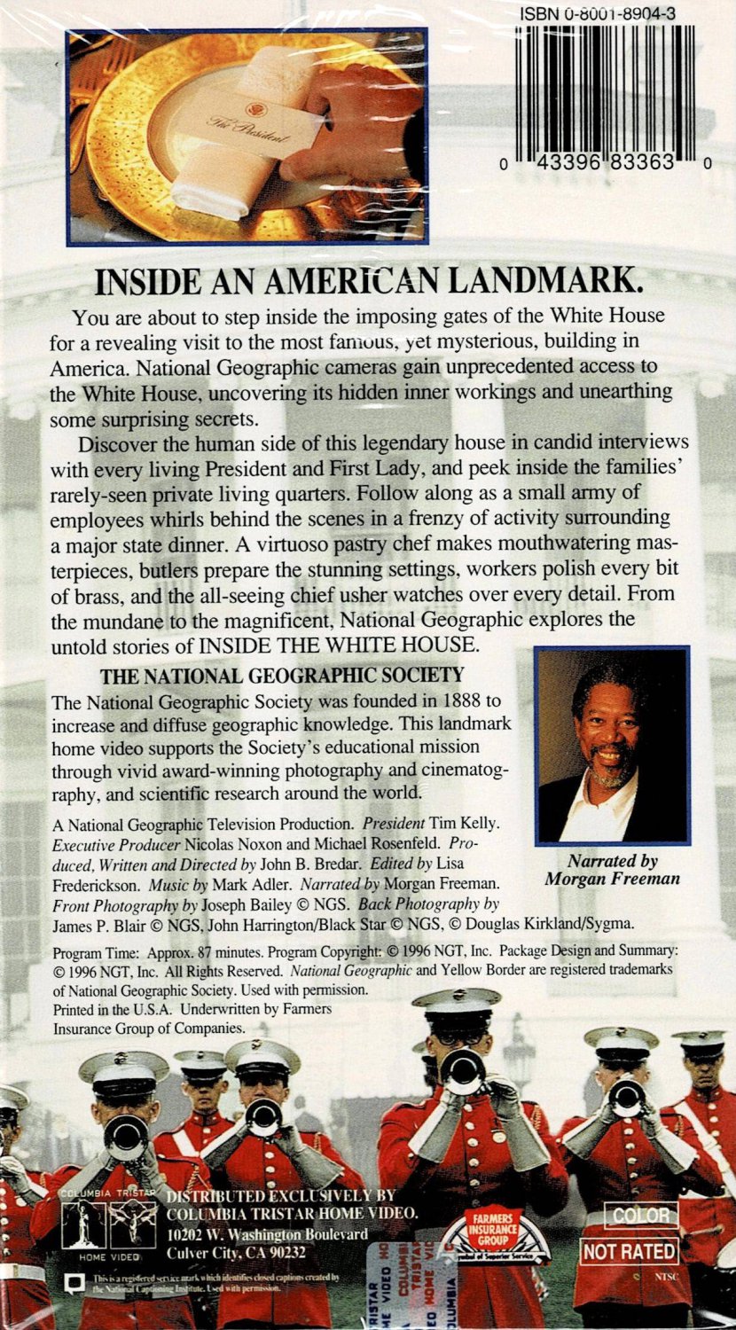 Inside The White House National Geographic VHS Video Narrated By Morgan ...