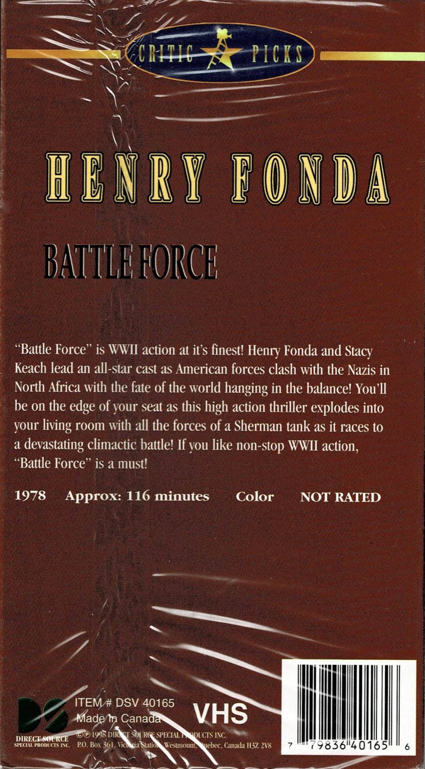 Battle Force Movie Henry Fonda Stacy Keach VHS Video World War 2 Action ...