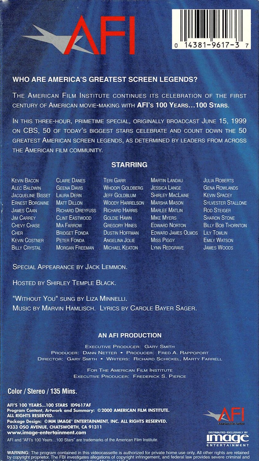 American Film Institute AFI's 100 Years 100 Stars America's Greatest ...