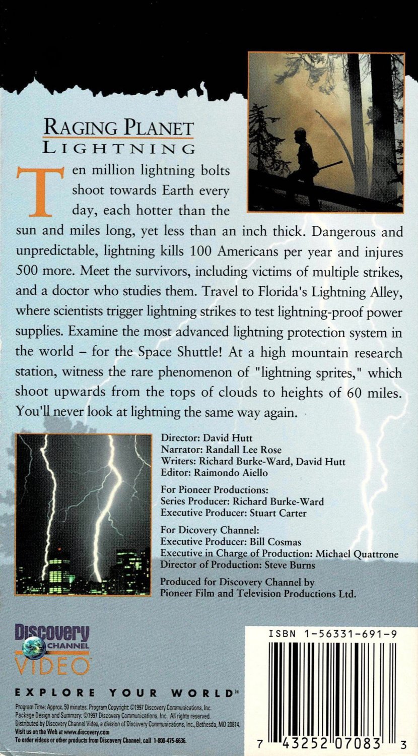 Raging Planet Lightning Discovery Channel Documentary VHS Video