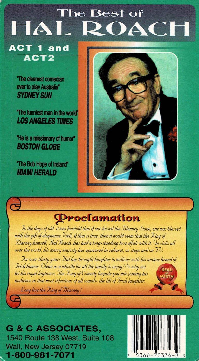 The Best of Hal Roach Act 1 & Act 2 Ireland's Favorite Comedian VHS Video