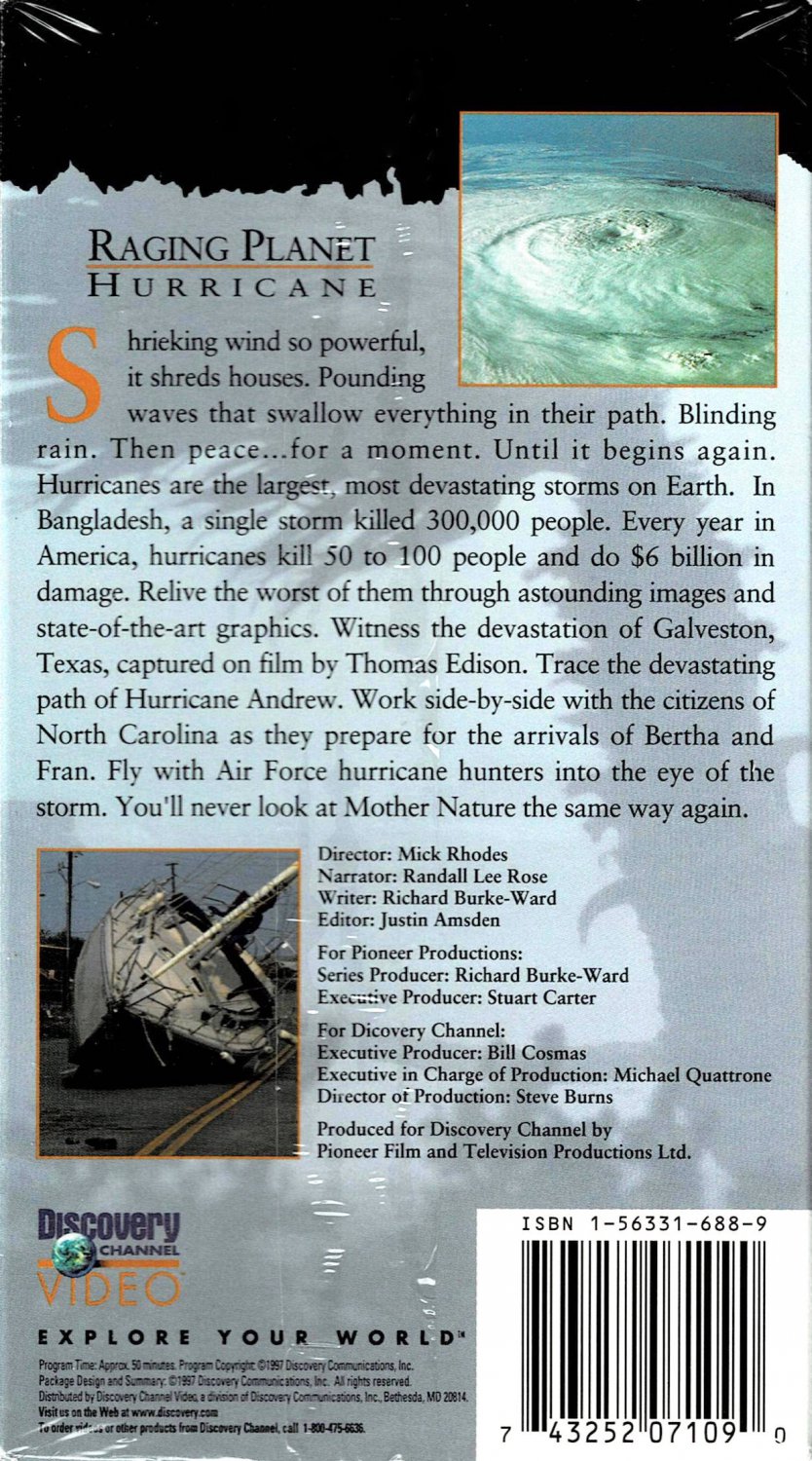 Raging Planet Hurricane Discovery Channel Documentary VHS Video NEW