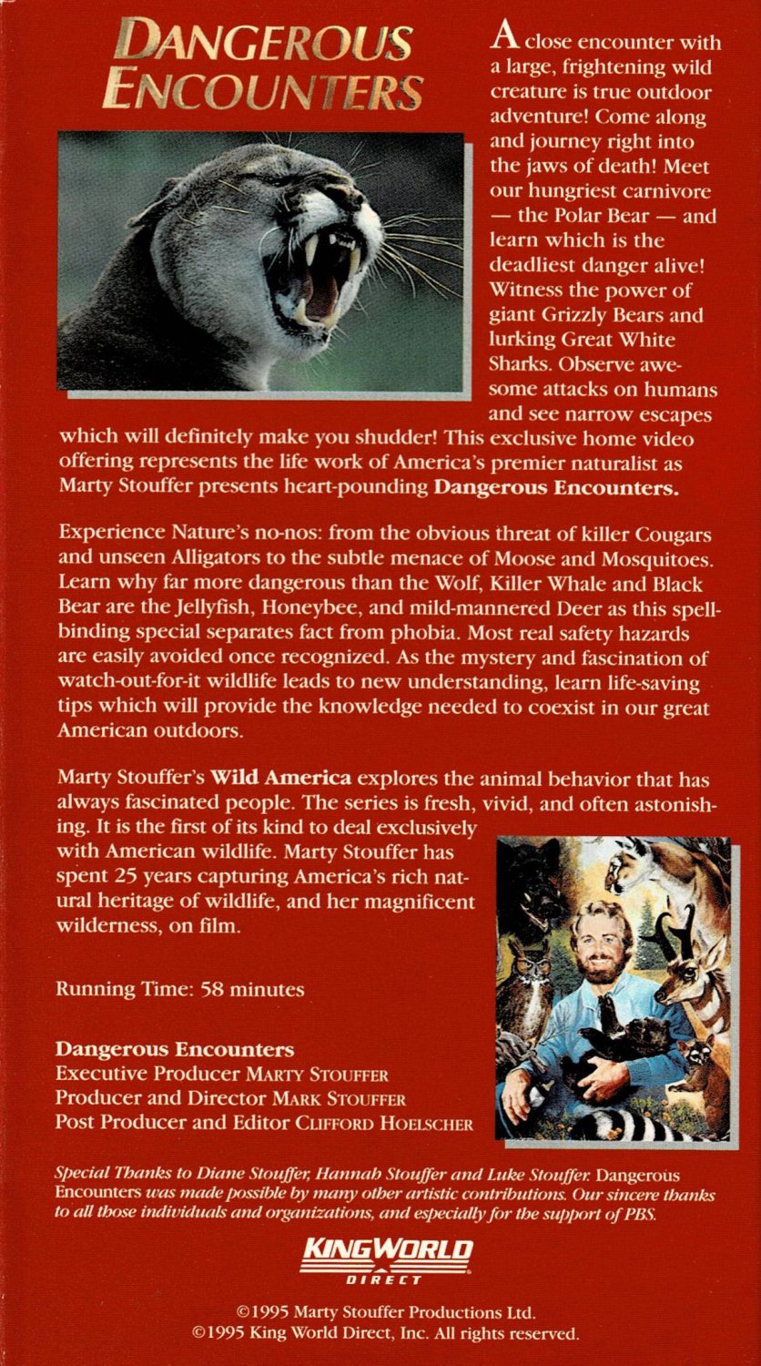 Marty Stouffer's Wild America Dangerous Encounters Animals Documentary ...