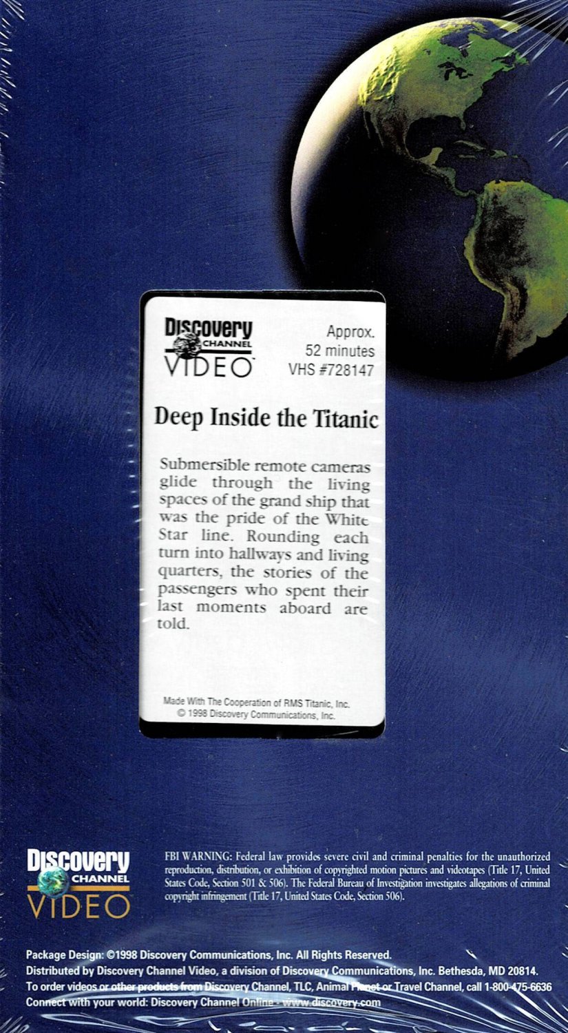 Deep Inside The Titanic Documentary Discovery Channel VHS Video NEW