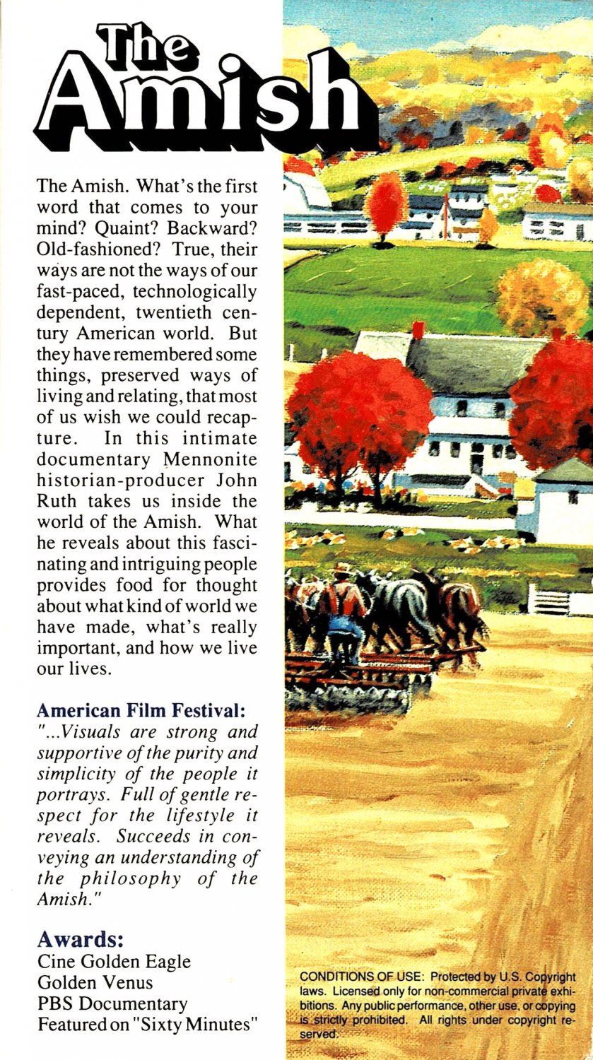 The Amish A People of Preservation PBS Documentary VHS Video