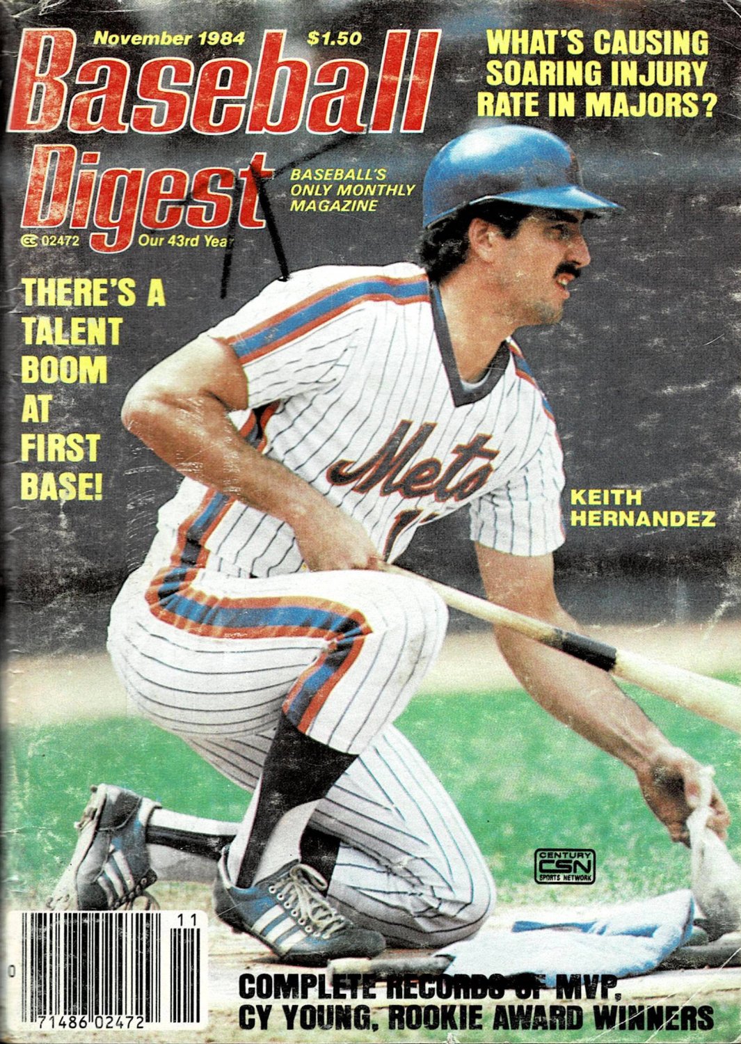 Baseball Digest Magazine Keith Hernandez Cover Vol. 43 No. 11 November ...